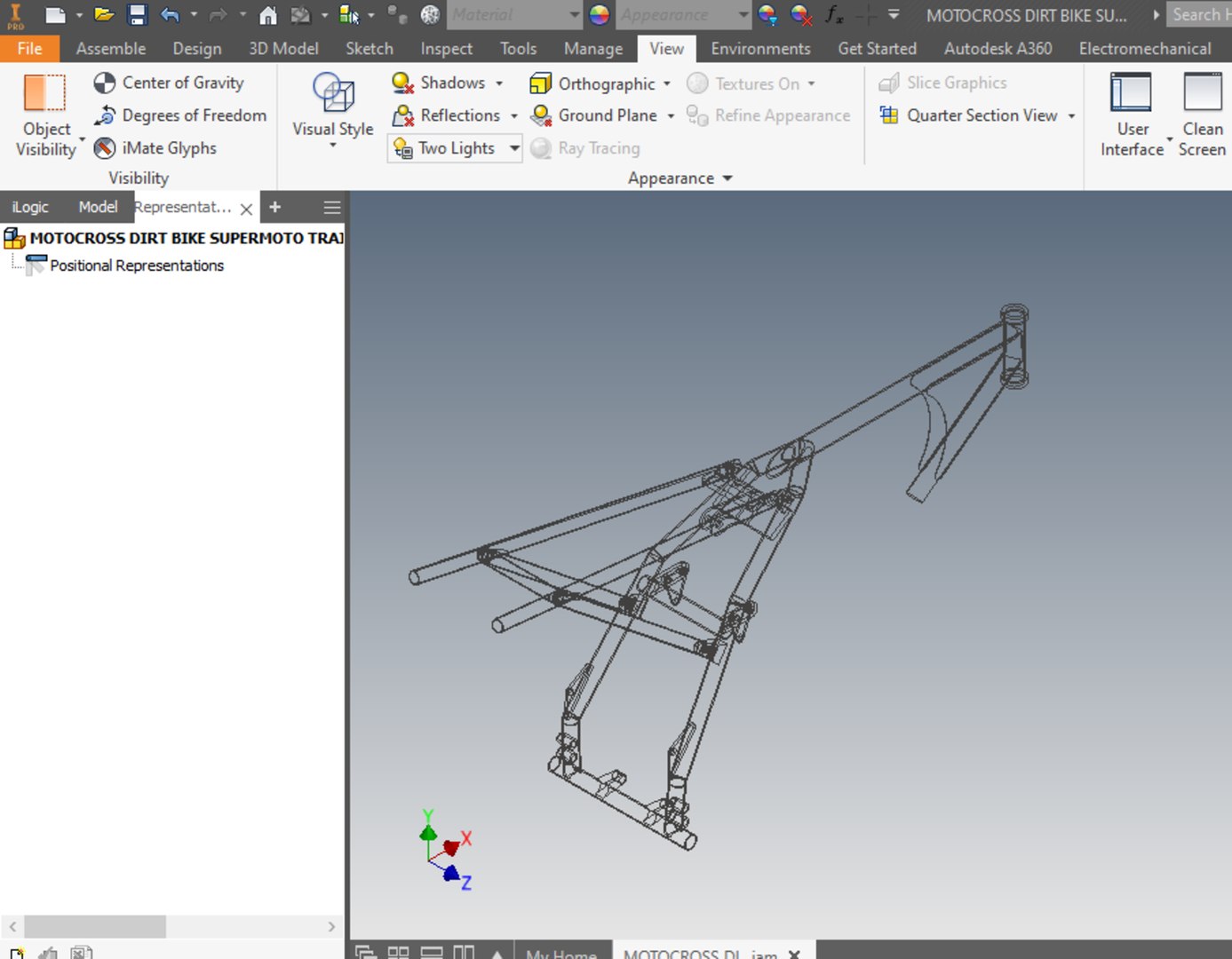 3D Model MOTOCROSS DIRT BIKE SUPERMOTO TRAIL FRAME CHASSIS MOTORCYCLE ...