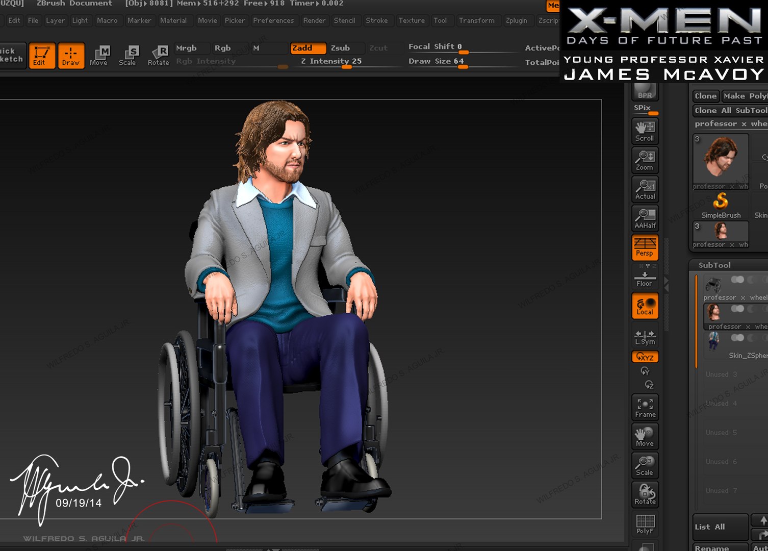 3d James Mcavoy Professor Xavier Model