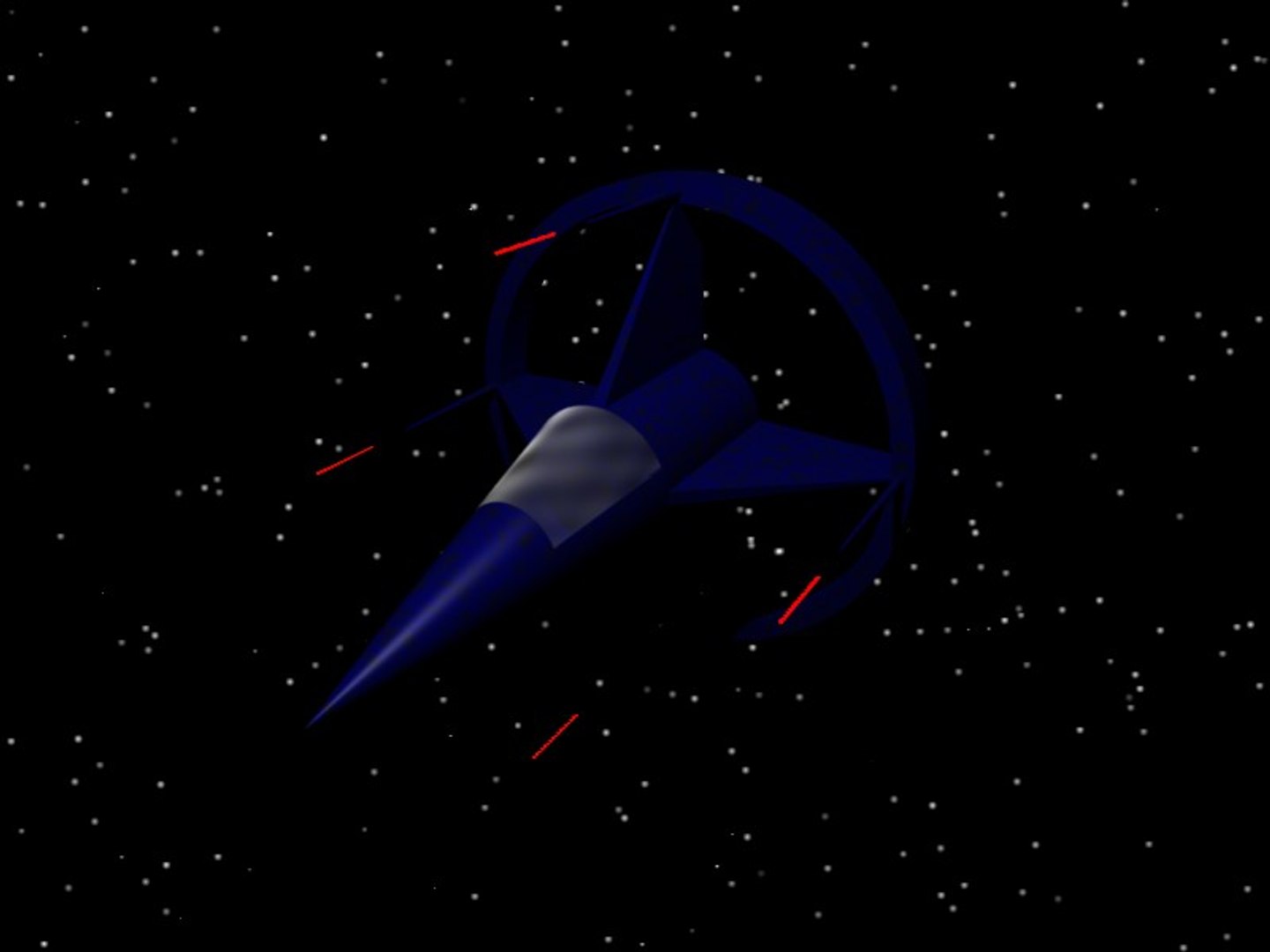 Free Obj Mode Blue Devil Spaceship