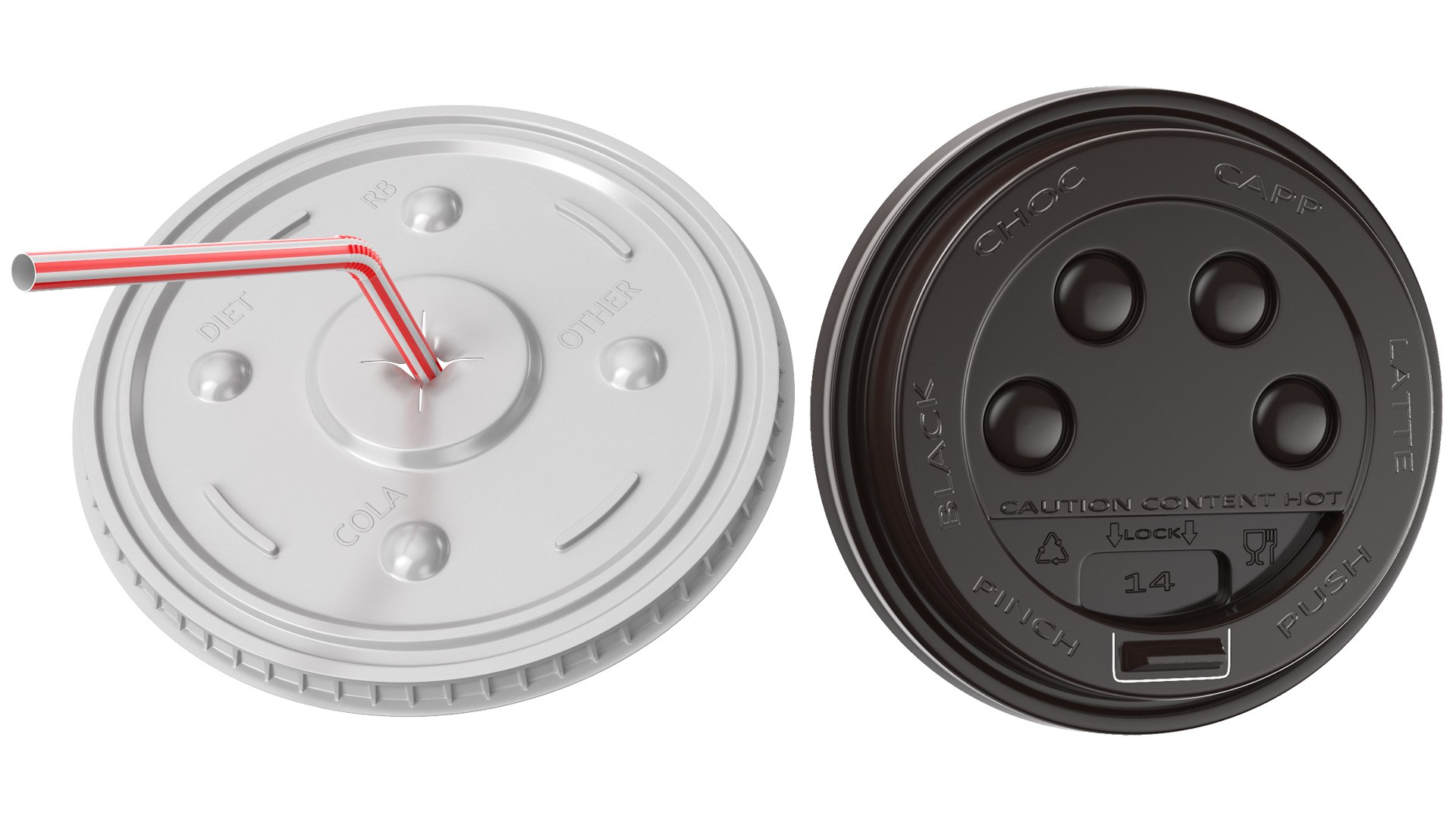 3D Two Detailed Cups Lid model - TurboSquid 2013560