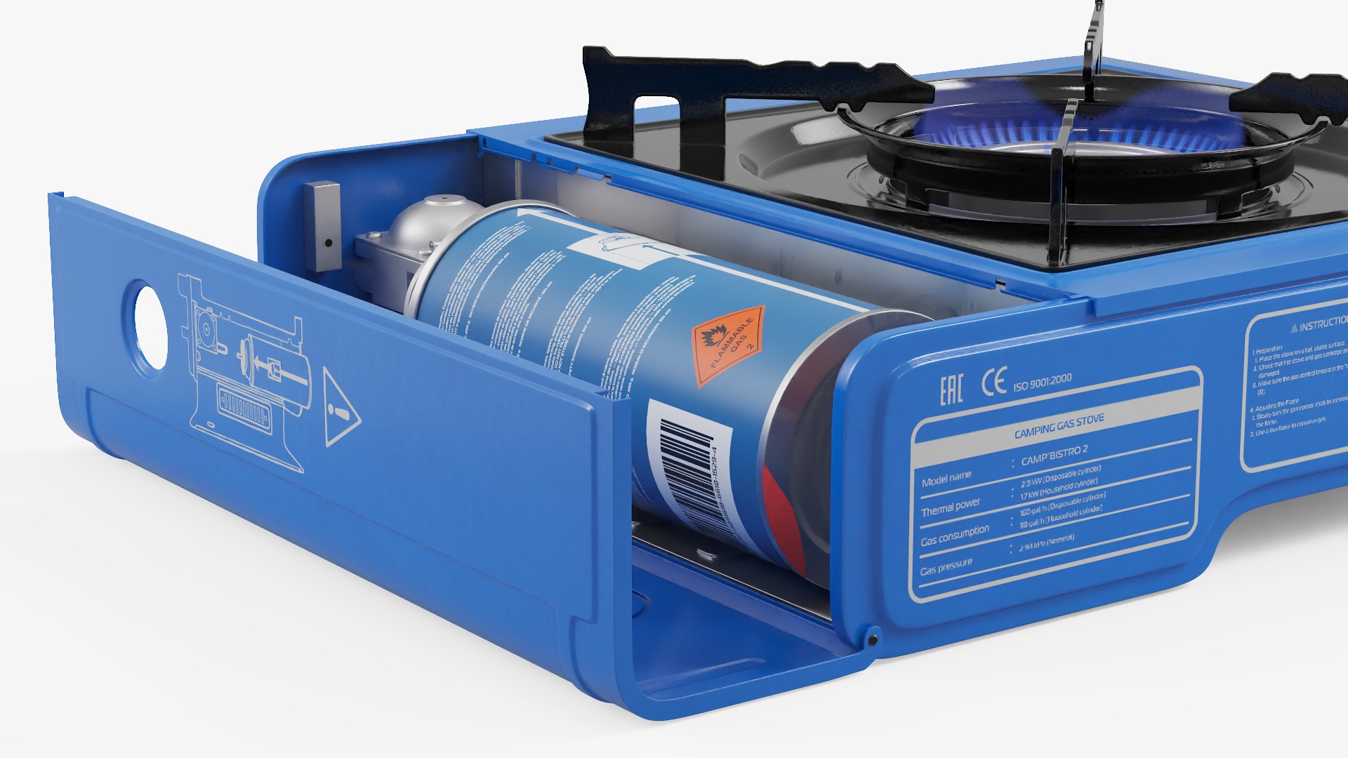 Camping Gas Portable Butane Gas Stove With Cartridge 3D - TurboSquid ...