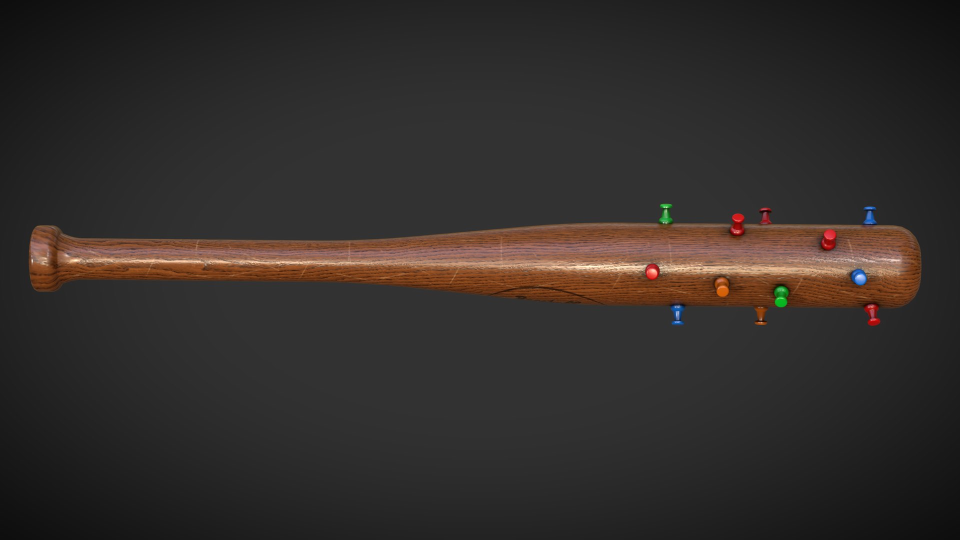 3D Baseball Bat With Pins - TurboSquid 2370685
