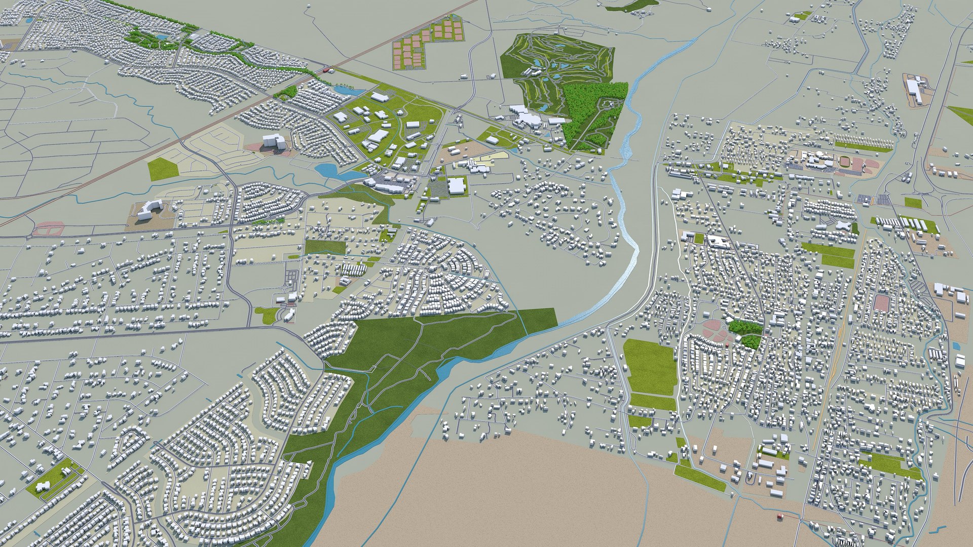 3D city area building model - TurboSquid 1653210