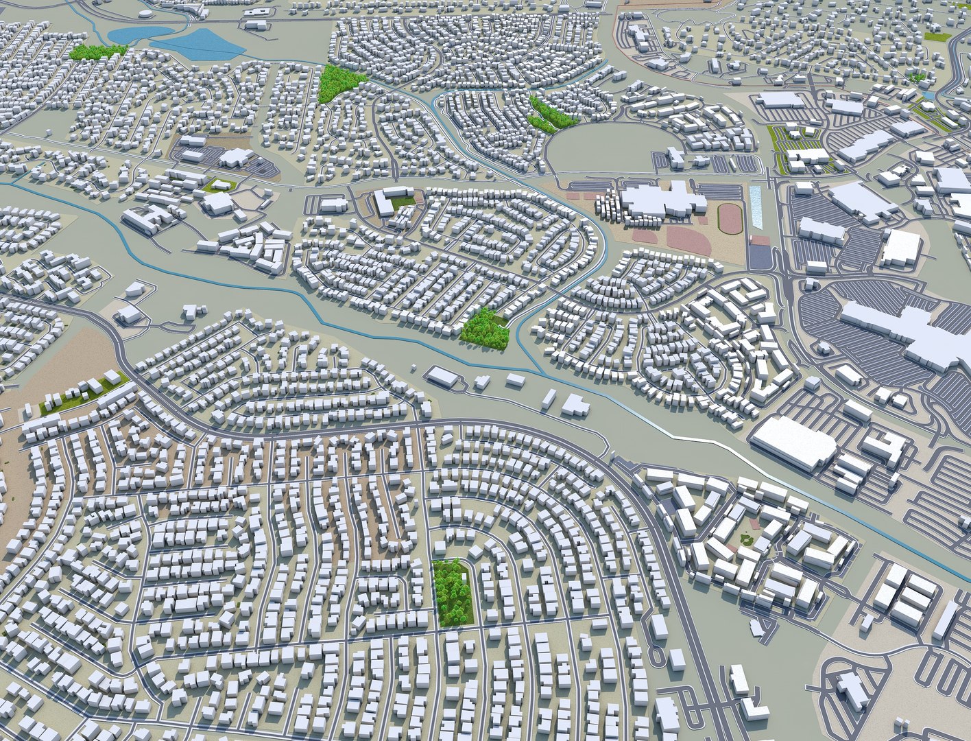 3D city area building model - TurboSquid 1653210