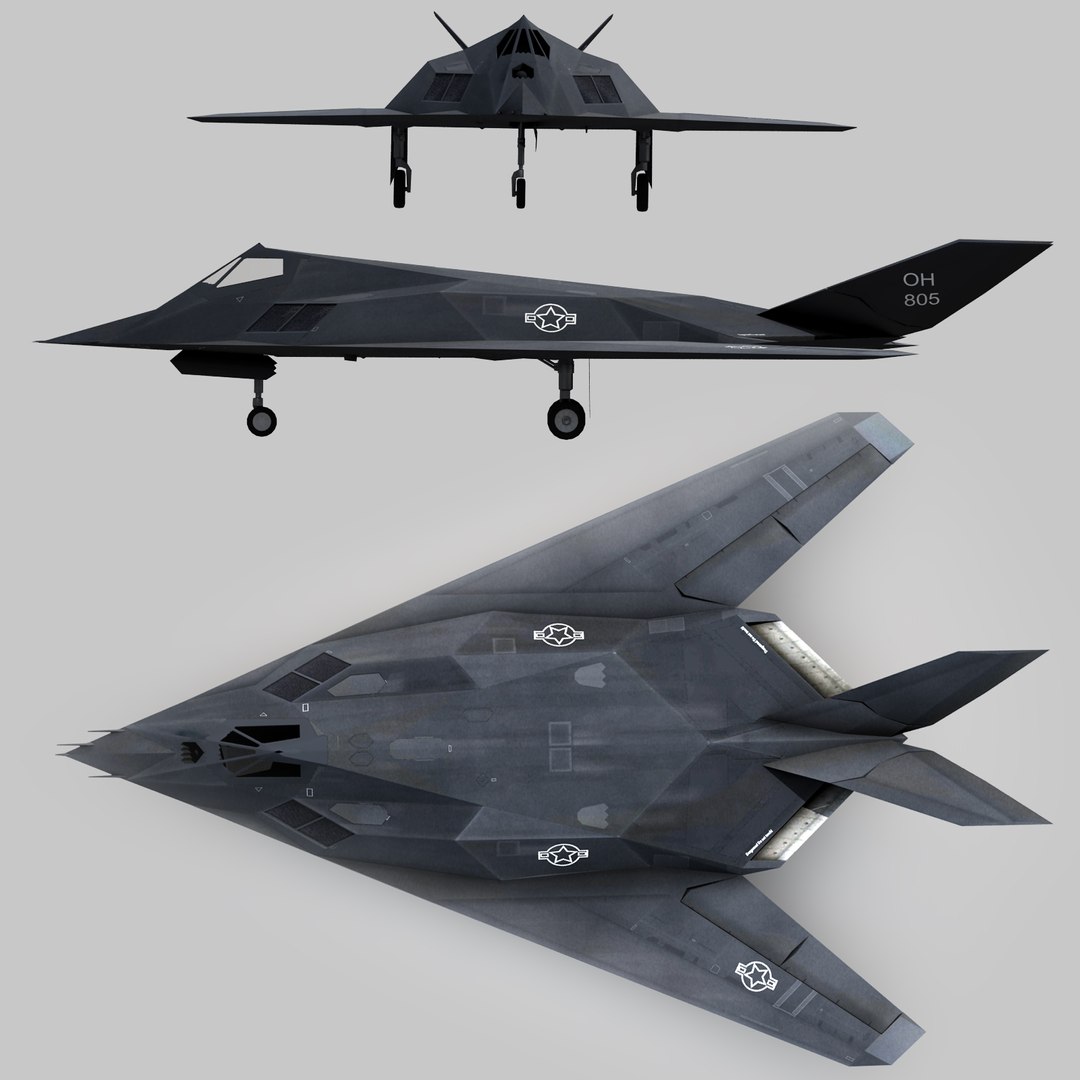 3d lockheed f-117 nighthawk stealth bomber model