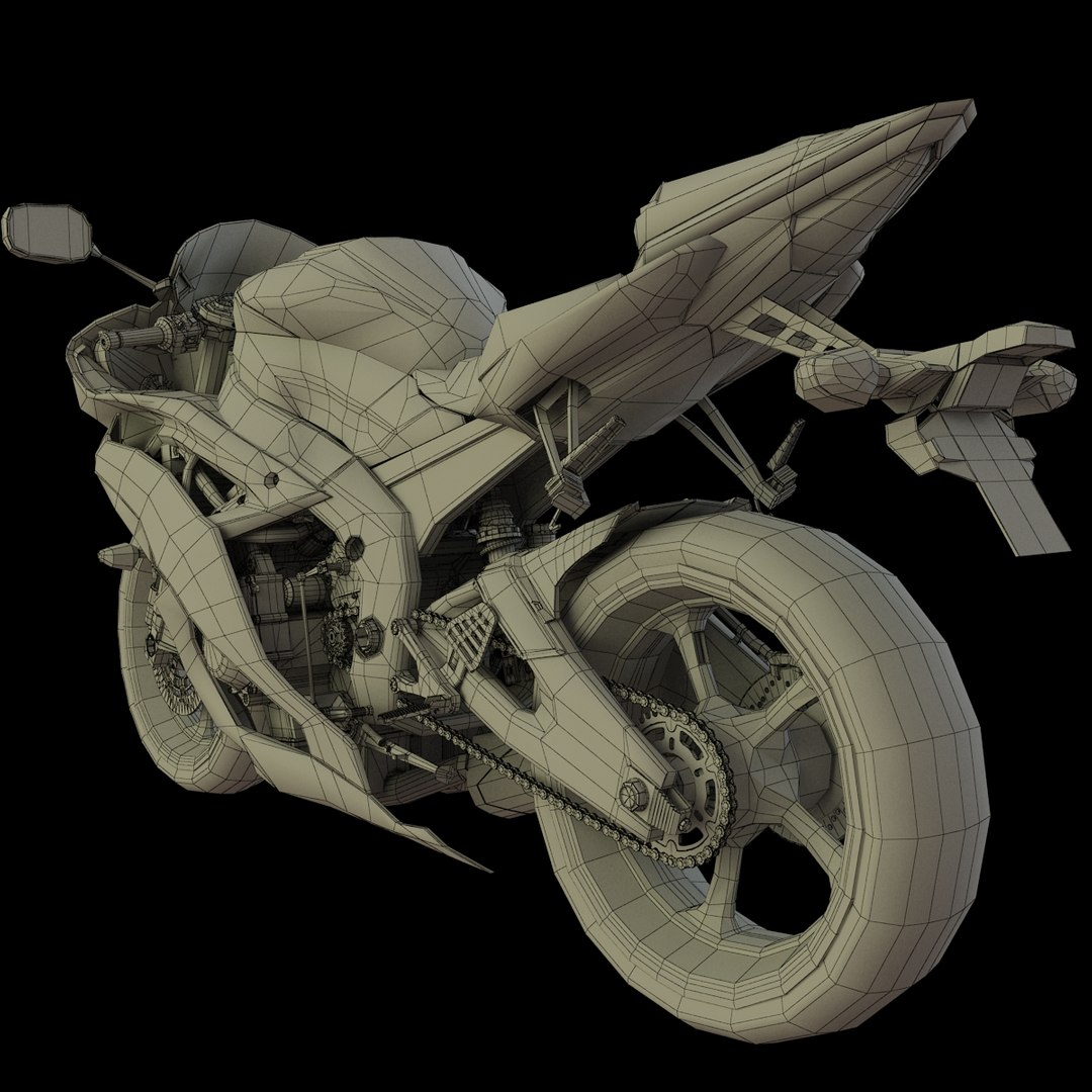 3d Model Yamaha R6 Motorcycle Engine