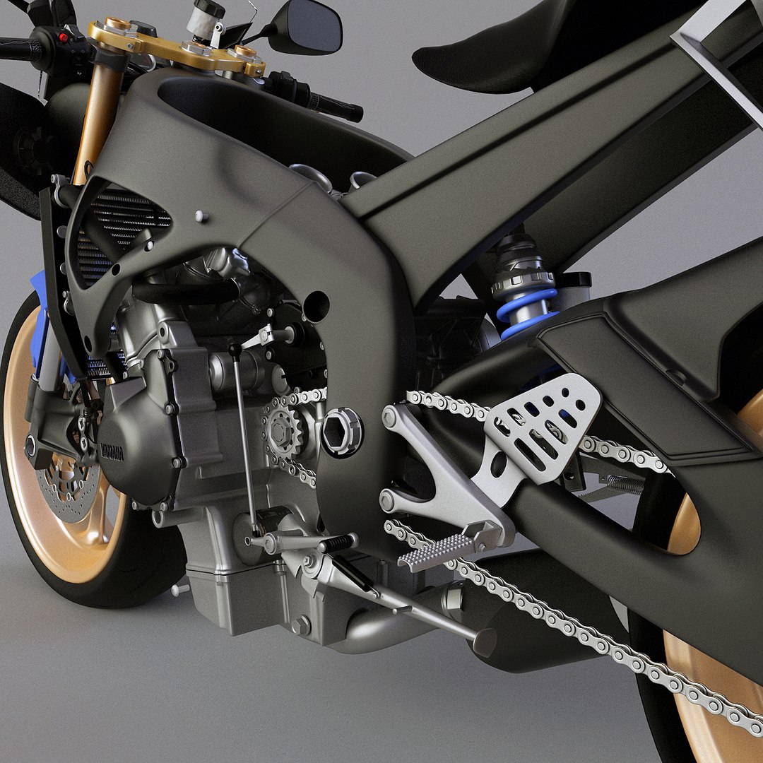 3d Model Yamaha R6 Motorcycle Engine