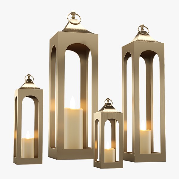 modelo 3d Farol de exterior de metal hecho a mano Caleb de latón ...