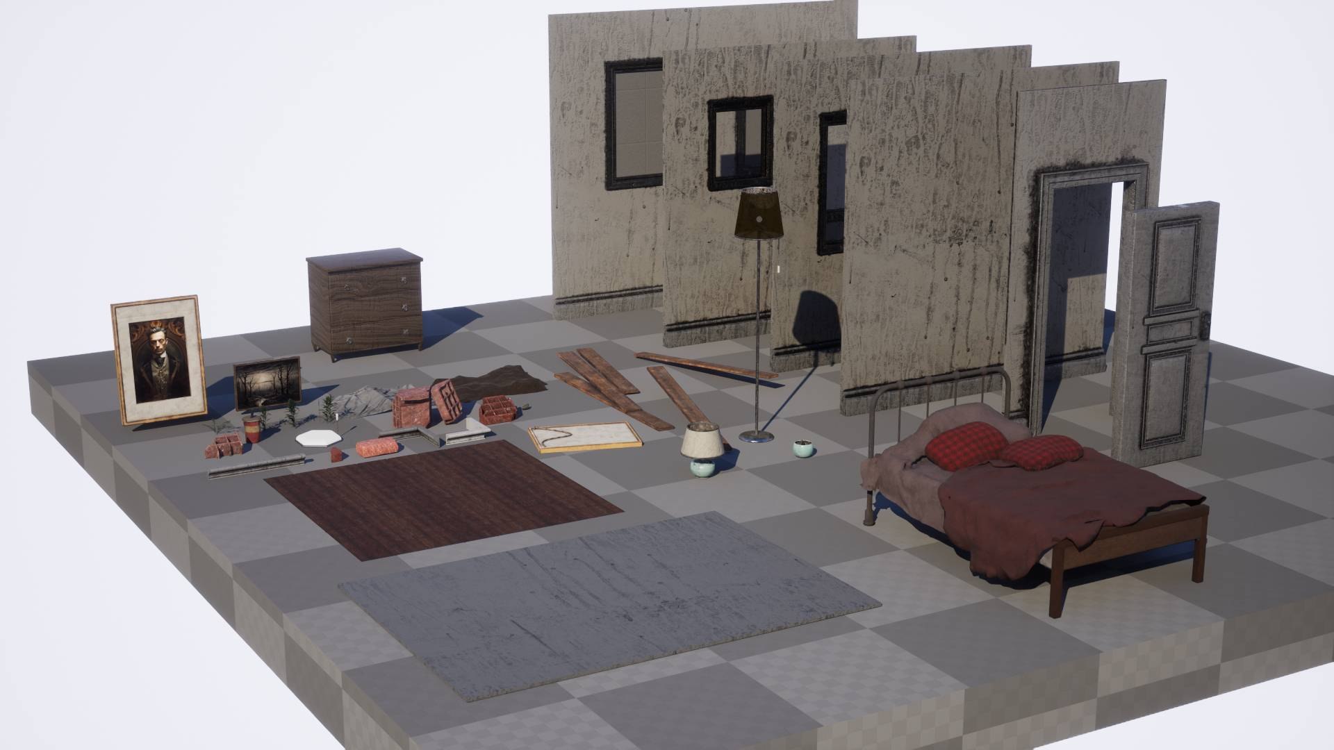 3D Horror Bedroom 35 Assets Model - TurboSquid 2198866