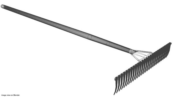3d model garden rake