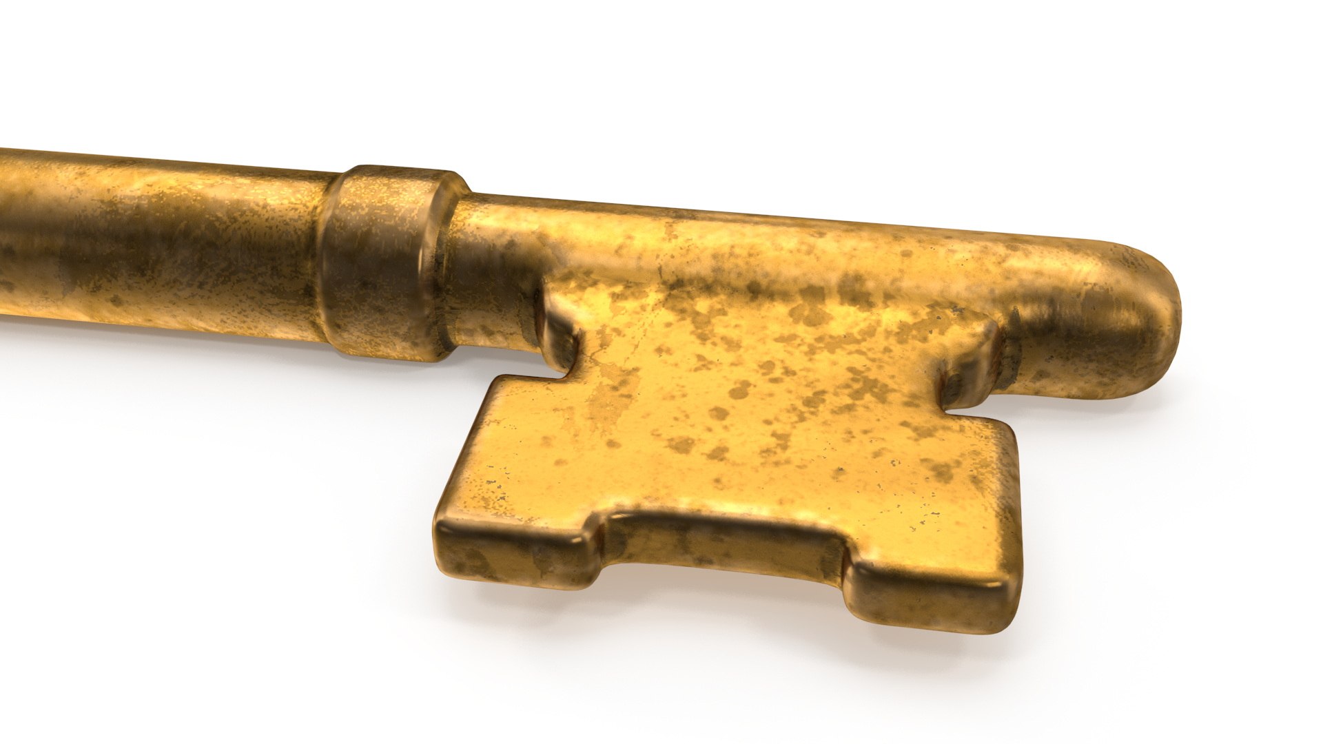 3D Model Vintage Skeleton Key Gold - TurboSquid 2243558