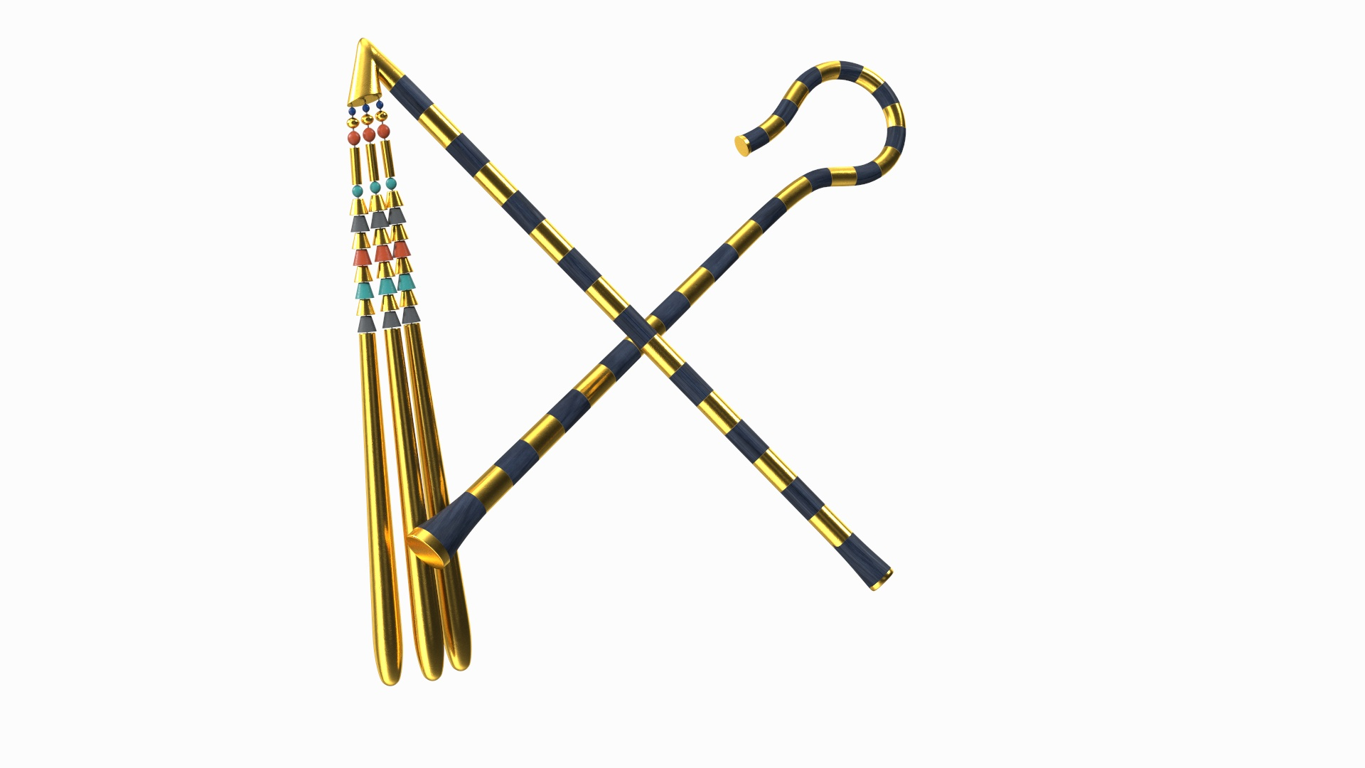 Egyptian Heka And Nekhakha Sceptres 3D Model - TurboSquid 2083595
