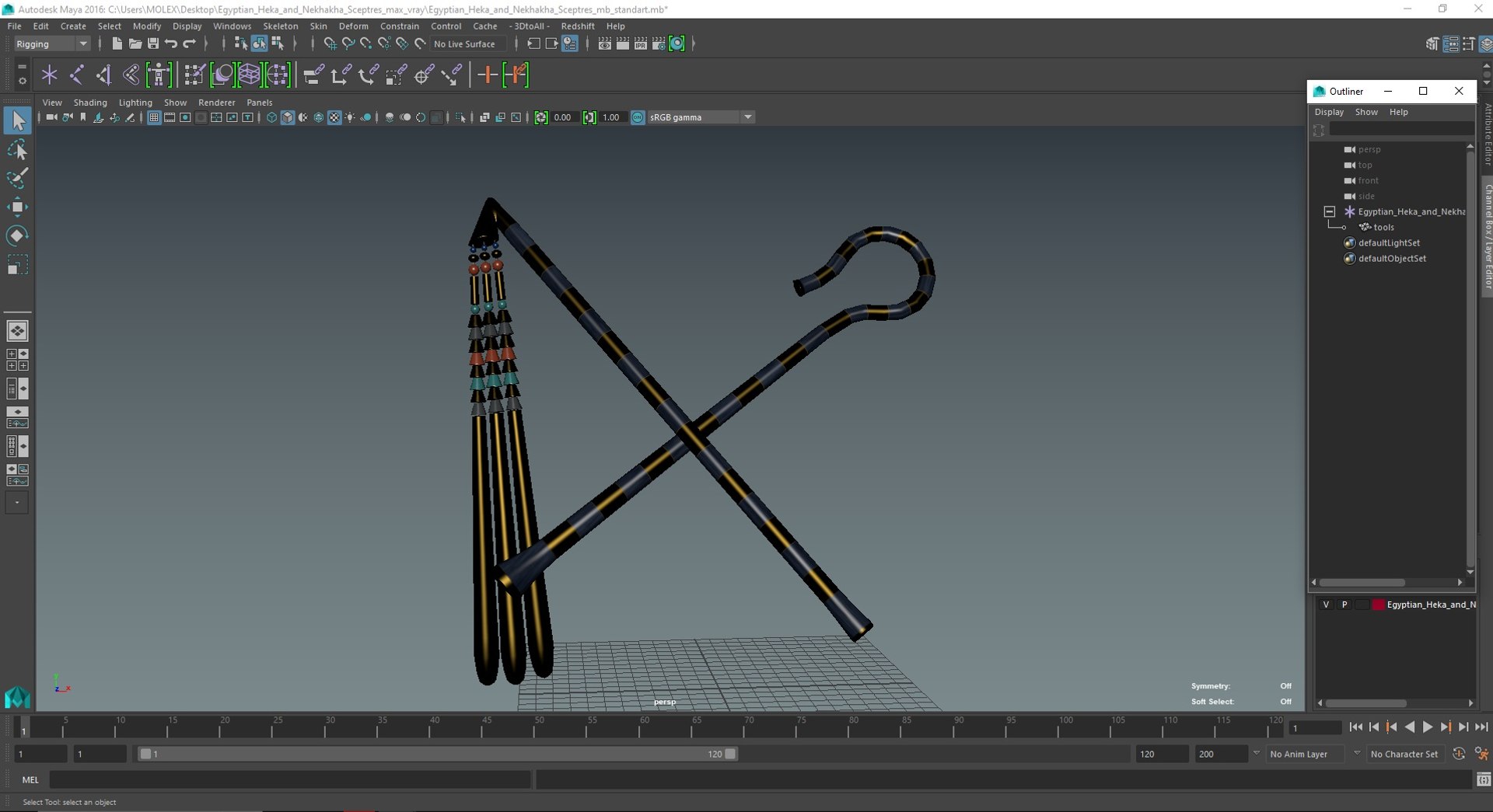 Egyptian Heka And Nekhakha Sceptres 3D Model - TurboSquid 2083595