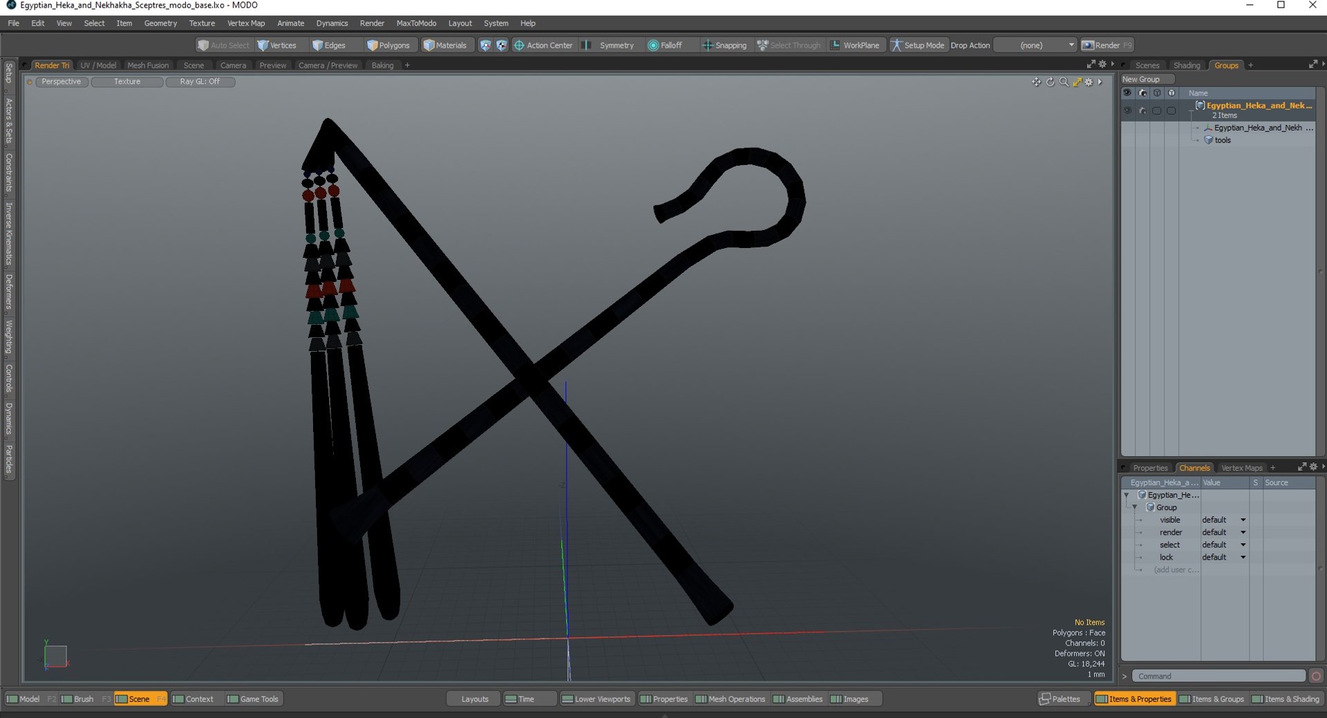 Egyptian Heka And Nekhakha Sceptres 3D Model - TurboSquid 2083595