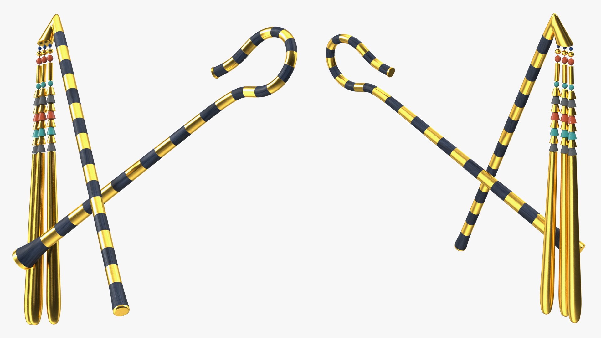 Egyptian Heka And Nekhakha Sceptres 3D Model - TurboSquid 2083595