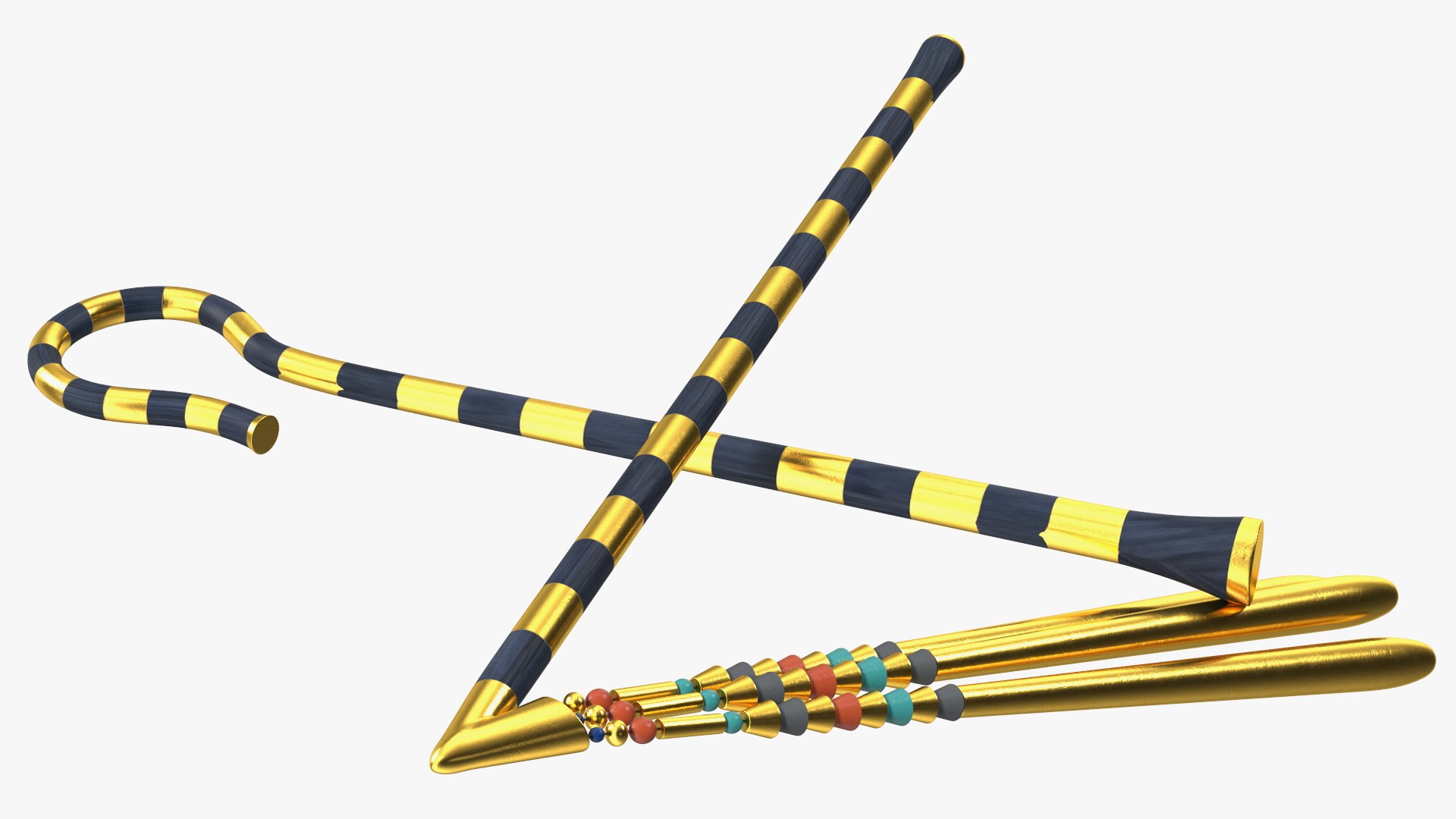 Egyptian Heka And Nekhakha Sceptres 3D Model - TurboSquid 2083595