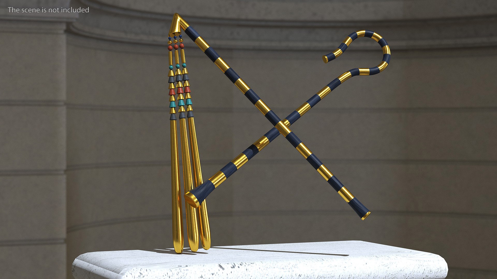 Egyptian Heka And Nekhakha Sceptres 3D Model - TurboSquid 2083595