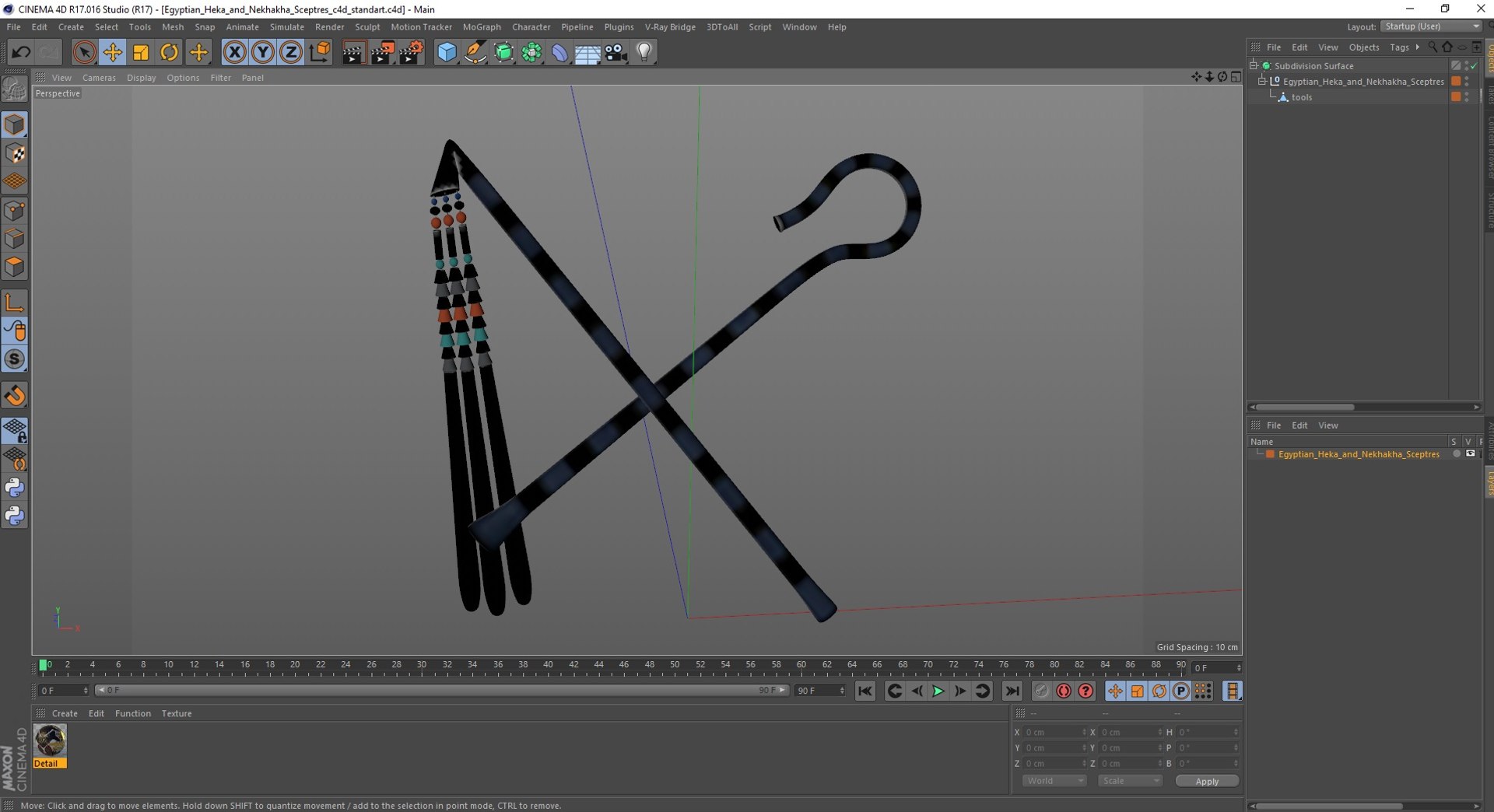 Egyptian Heka And Nekhakha Sceptres 3D Model - TurboSquid 2083595