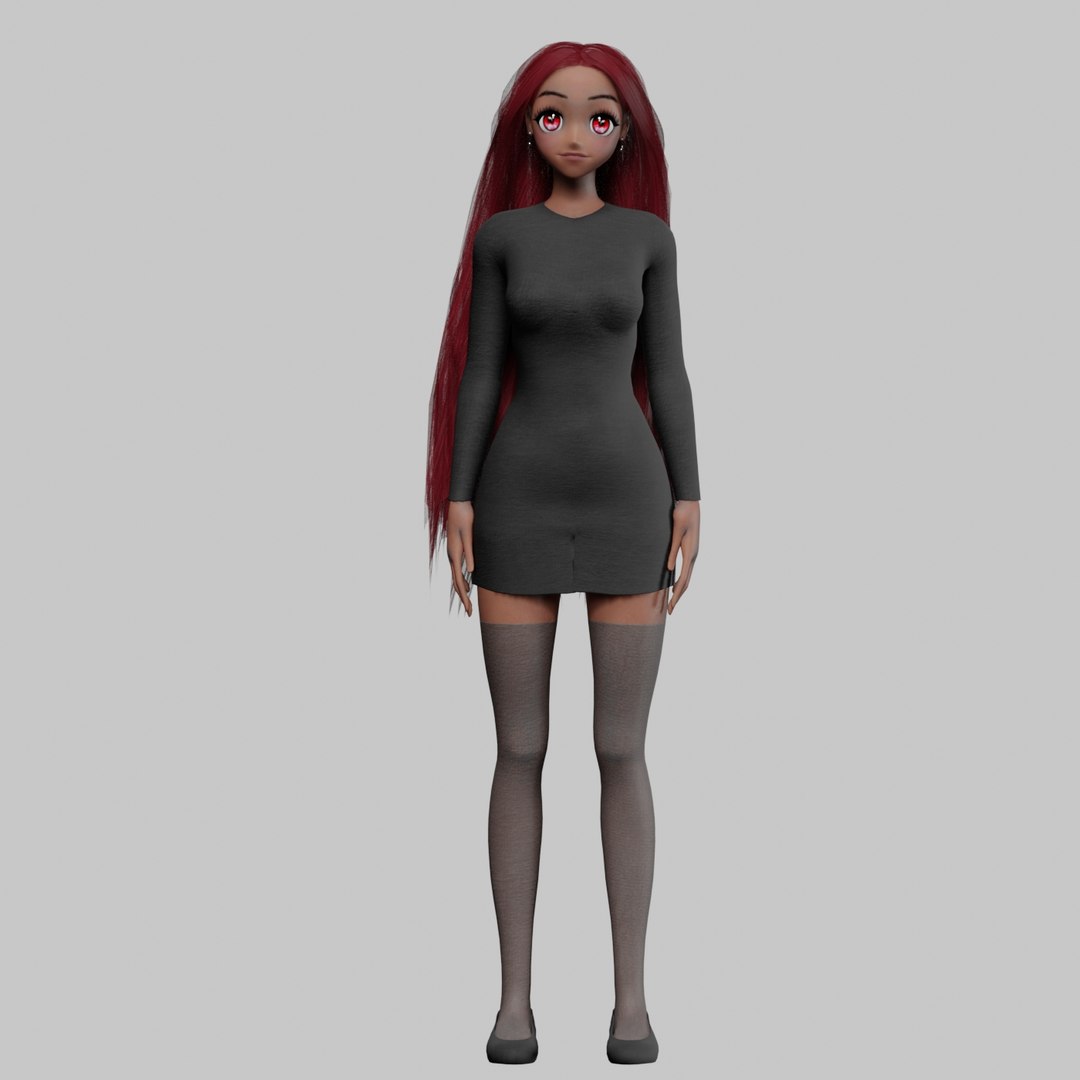 Anime Standard Girl V33384 3D Model - TurboSquid 2270568