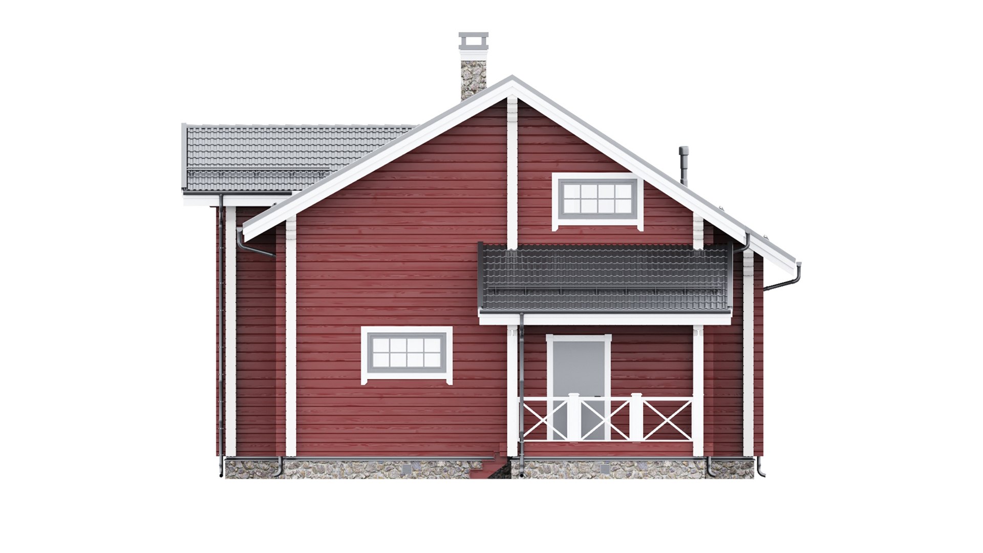 3D Red Wooden House - TurboSquid 1554562