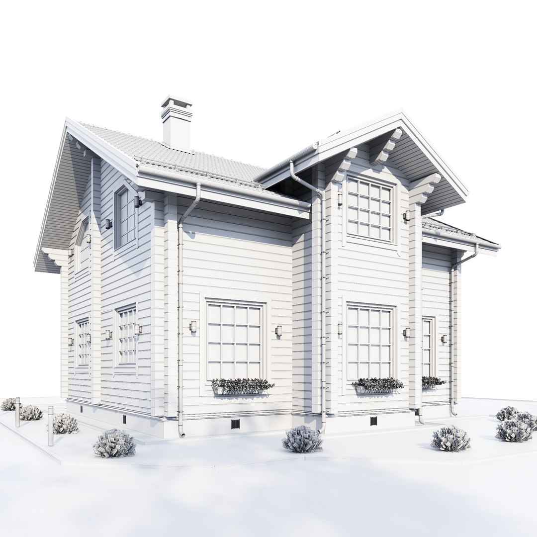 3D Red Wooden House - TurboSquid 1554562