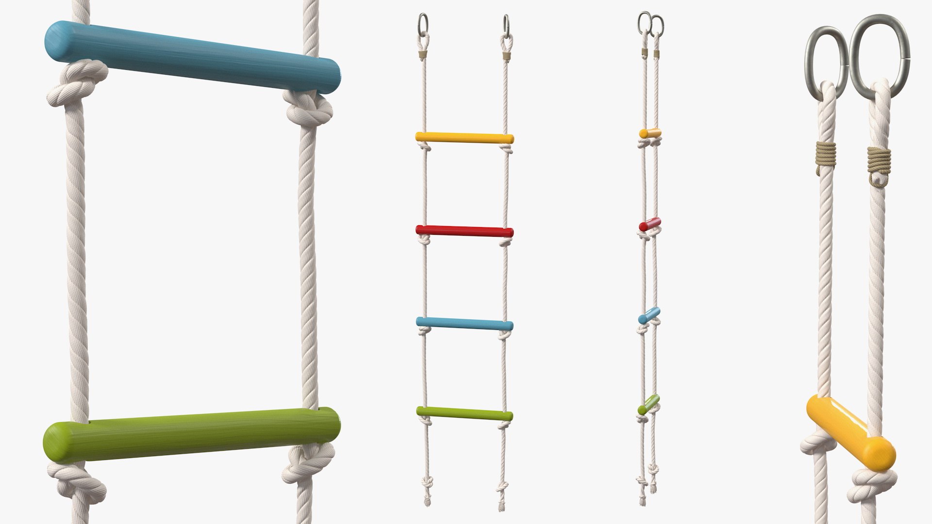 Colored Wooden Rope Ladder 3D - TurboSquid 1672832
