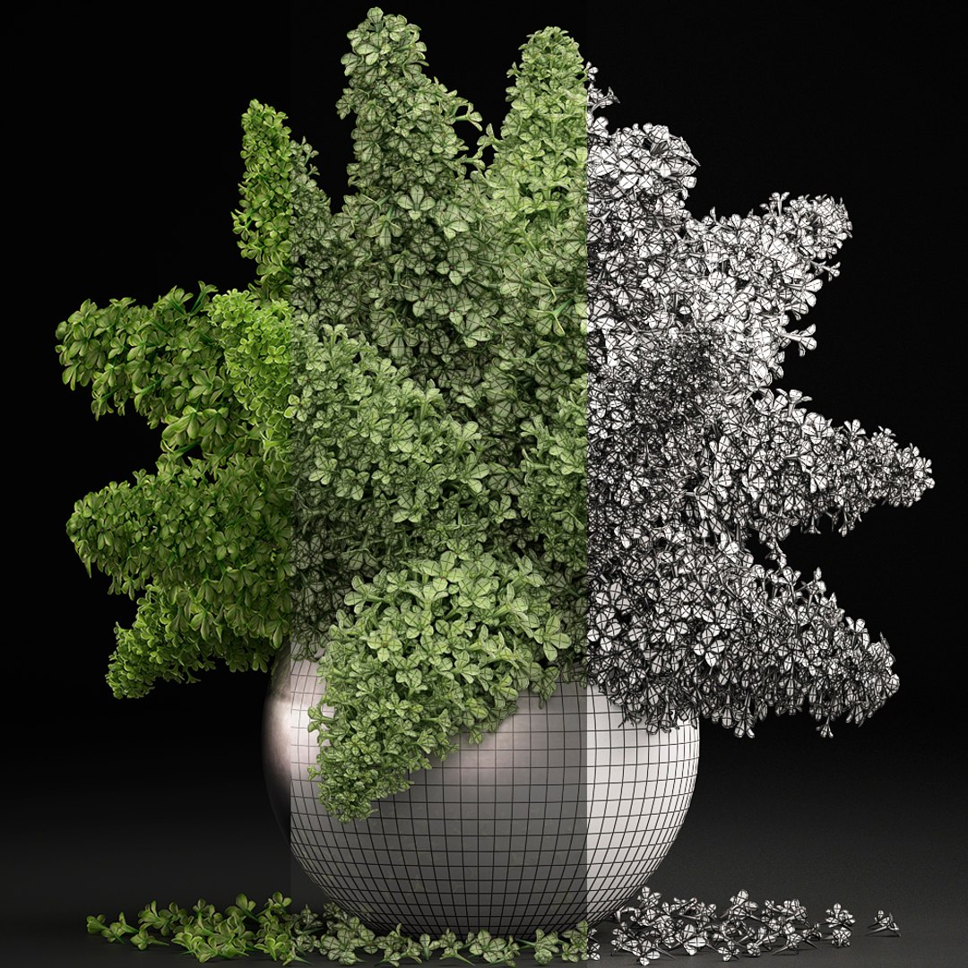 3D green lilac vase bouquet model - TurboSquid 1532720