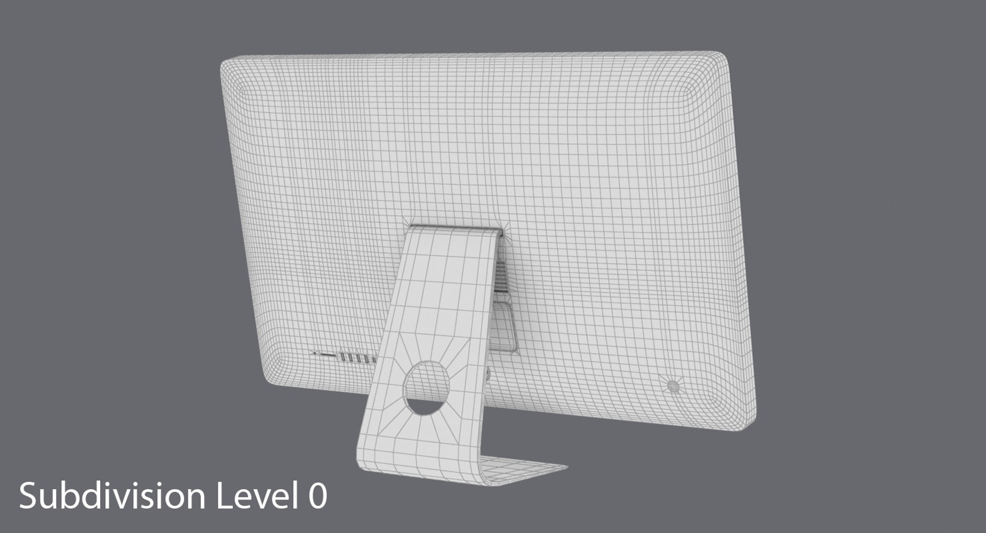 3d Silver Computer Monitor Model