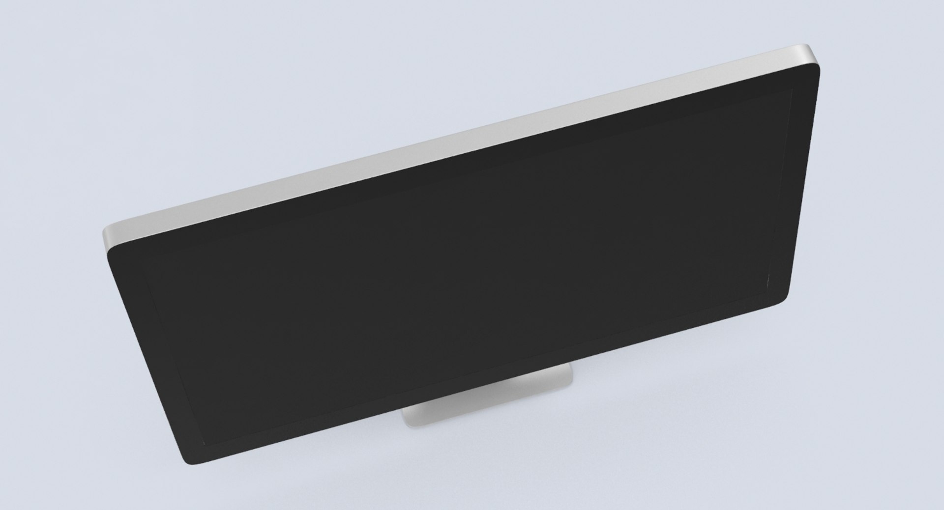 3d Silver Computer Monitor Model