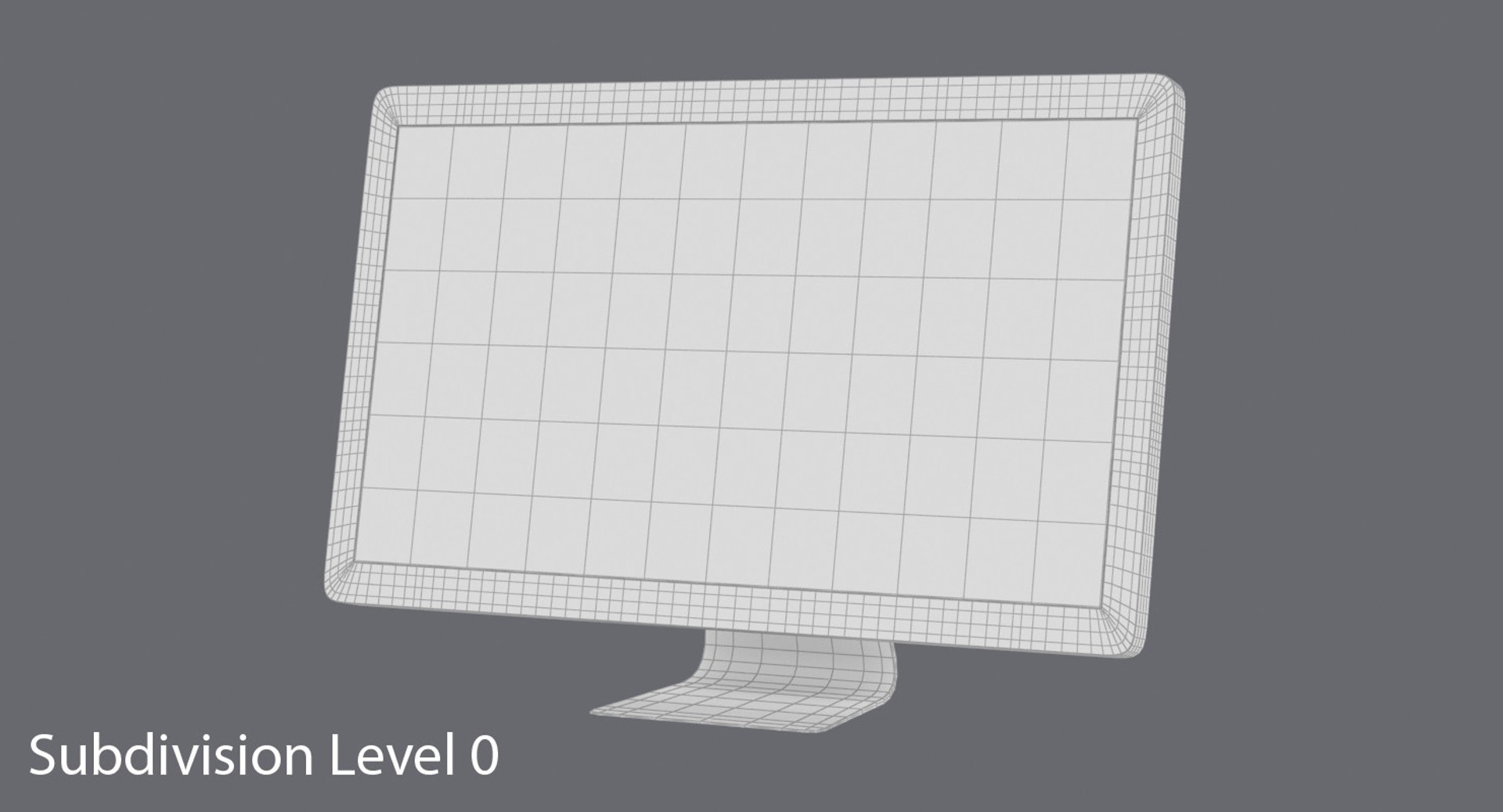 3d Silver Computer Monitor Model