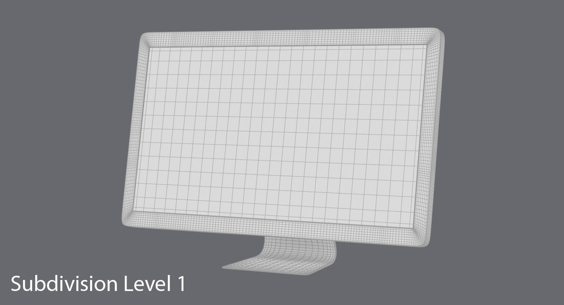 3d Silver Computer Monitor Model