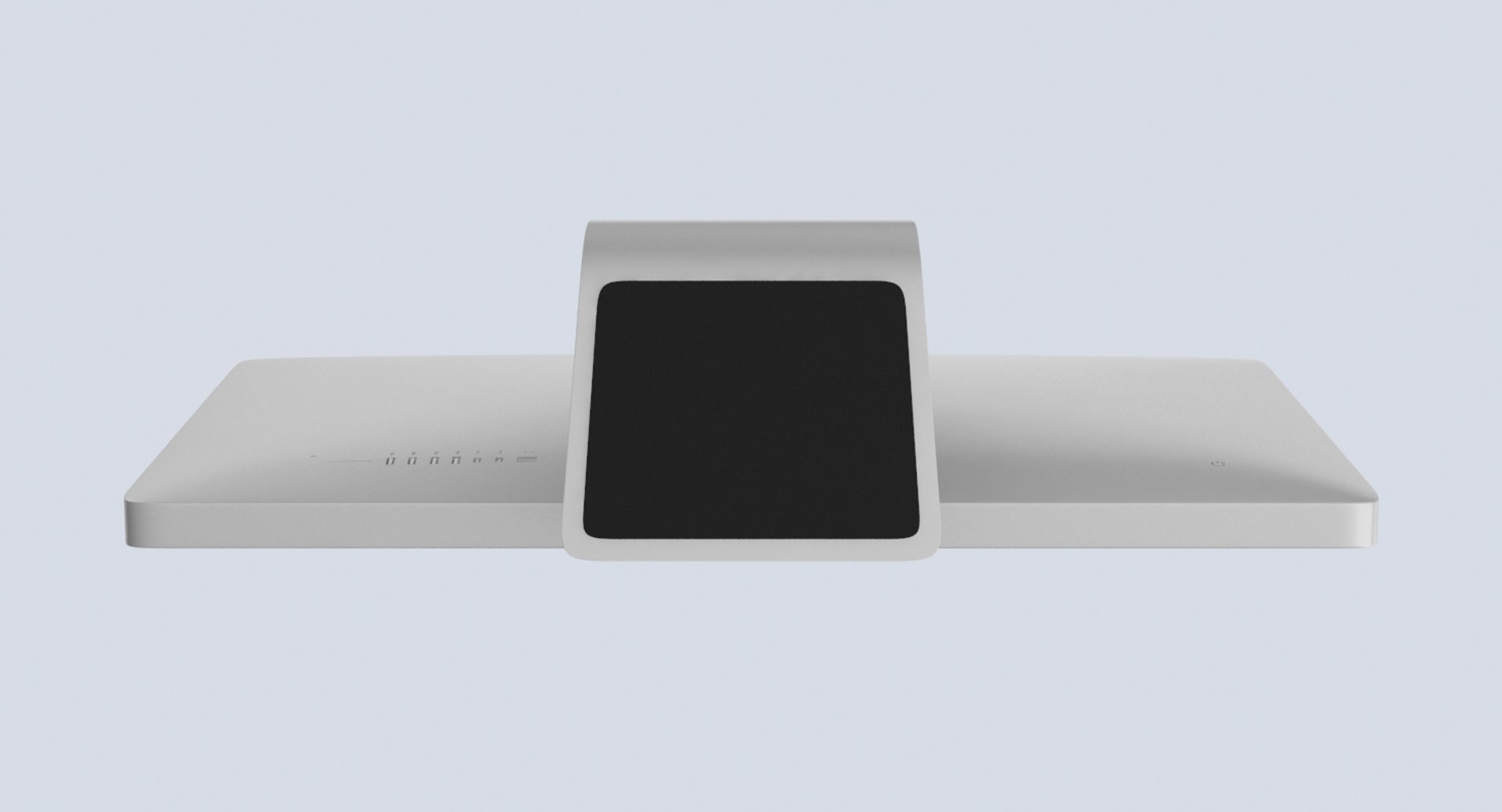 3d Silver Computer Monitor Model