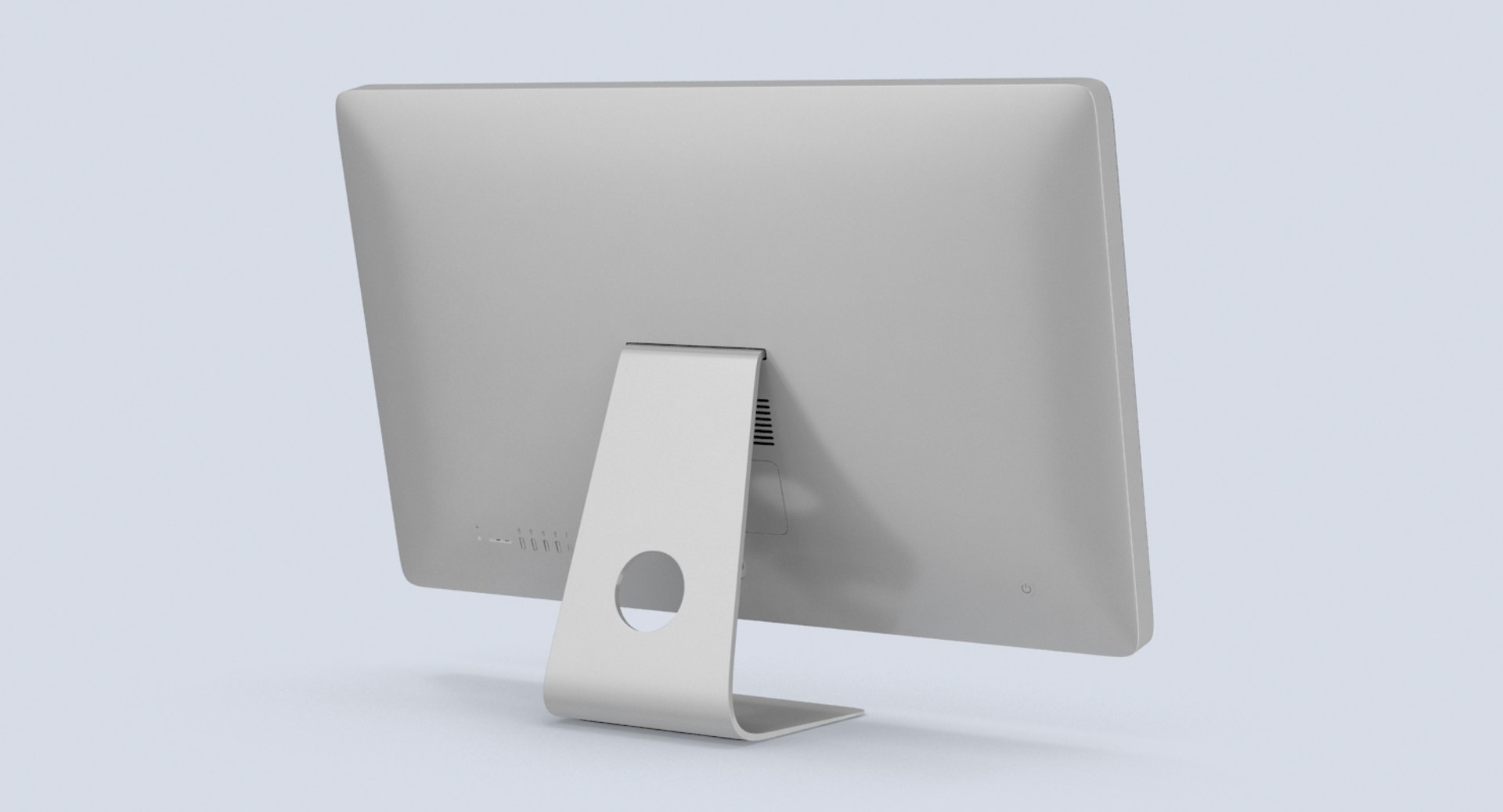 3d Silver Computer Monitor Model