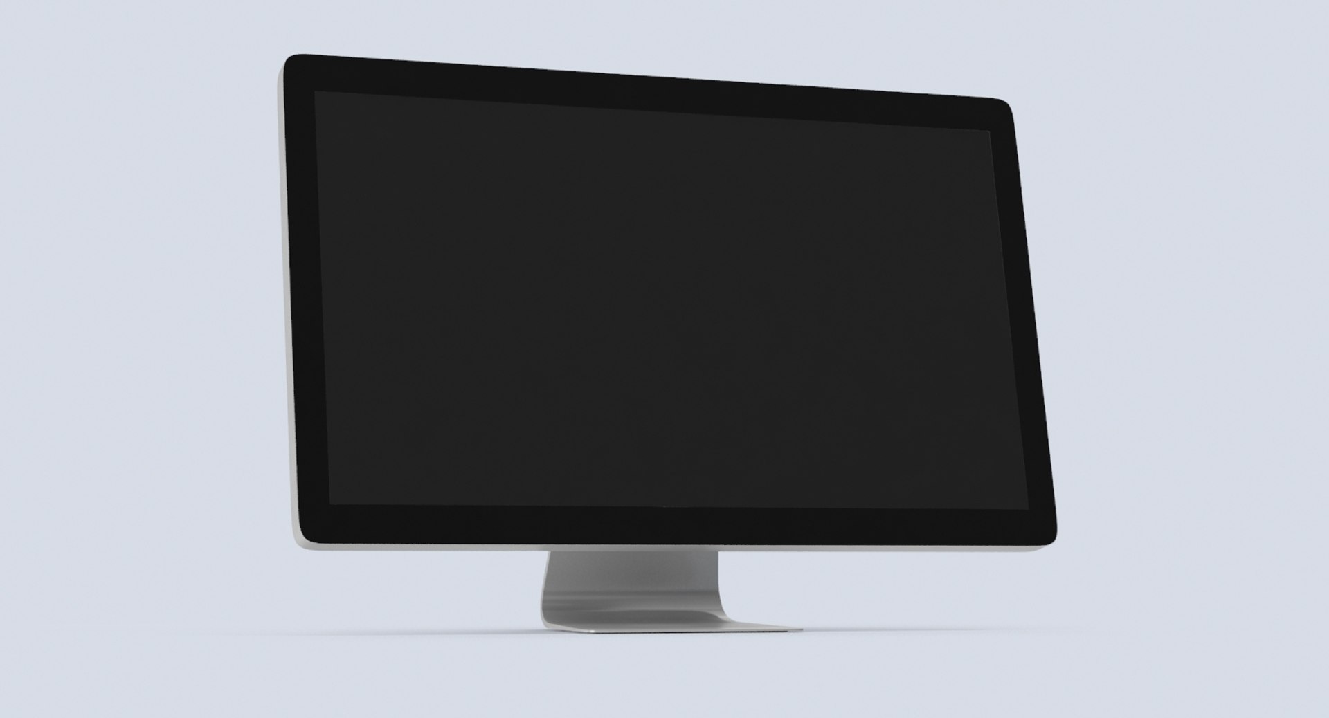 3d Silver Computer Monitor Model