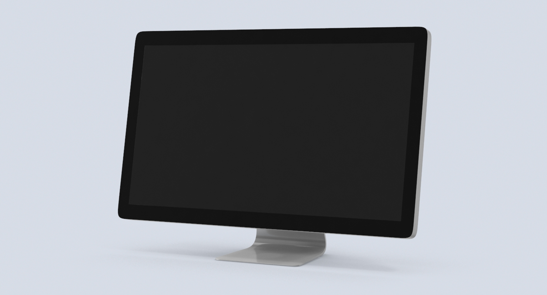 3d Silver Computer Monitor Model
