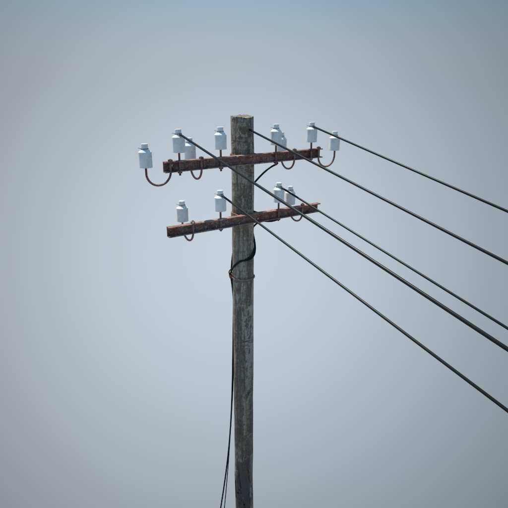 Power pole 3D model - TurboSquid 1156908