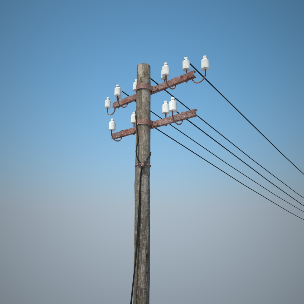 Power pole 3D model - TurboSquid 1156908