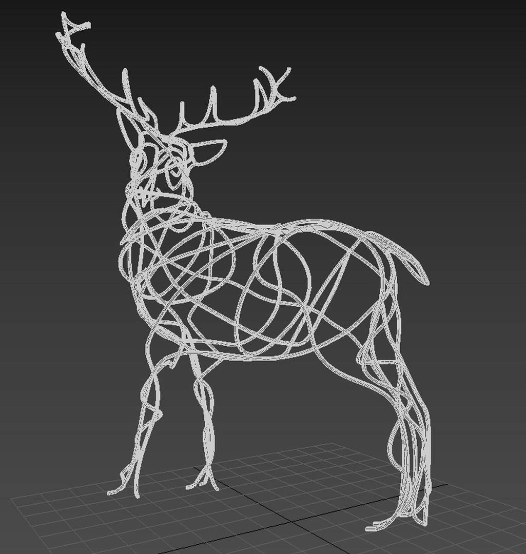 3D Model Deer Sculture Metallic - TurboSquid 2257922
