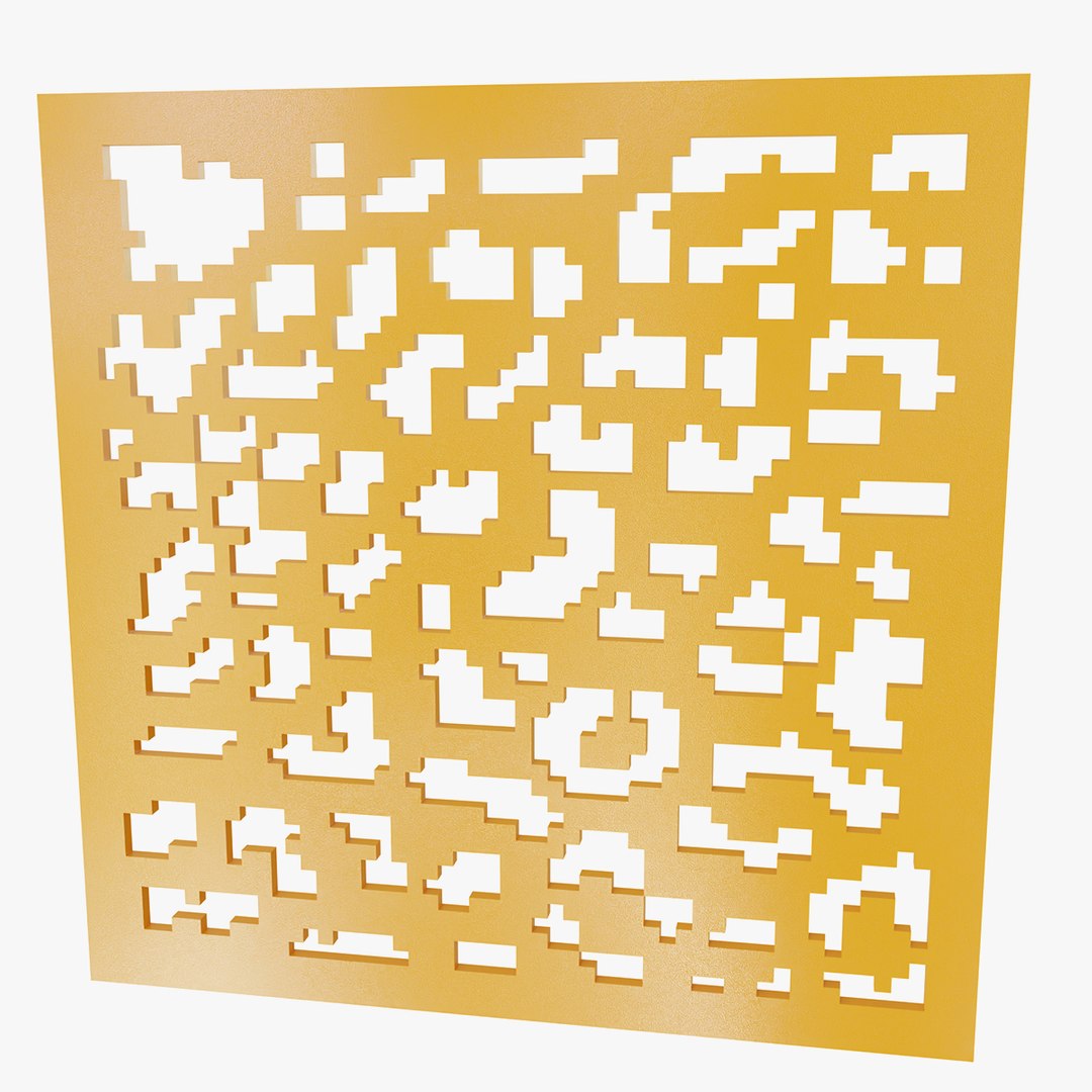 Blocks Gold Decorative Panel 3D 3D Model - TurboSquid 2100054