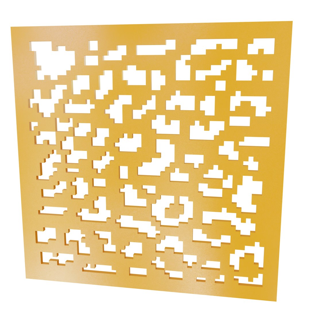 Blocks Gold Decorative Panel 3D 3D Model - TurboSquid 2100054