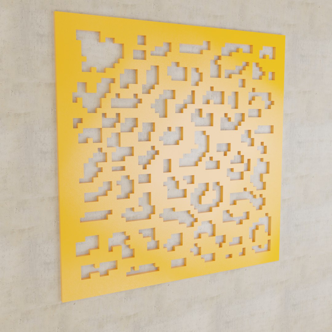 Blocks Gold Decorative Panel 3D 3D Model - TurboSquid 2100054