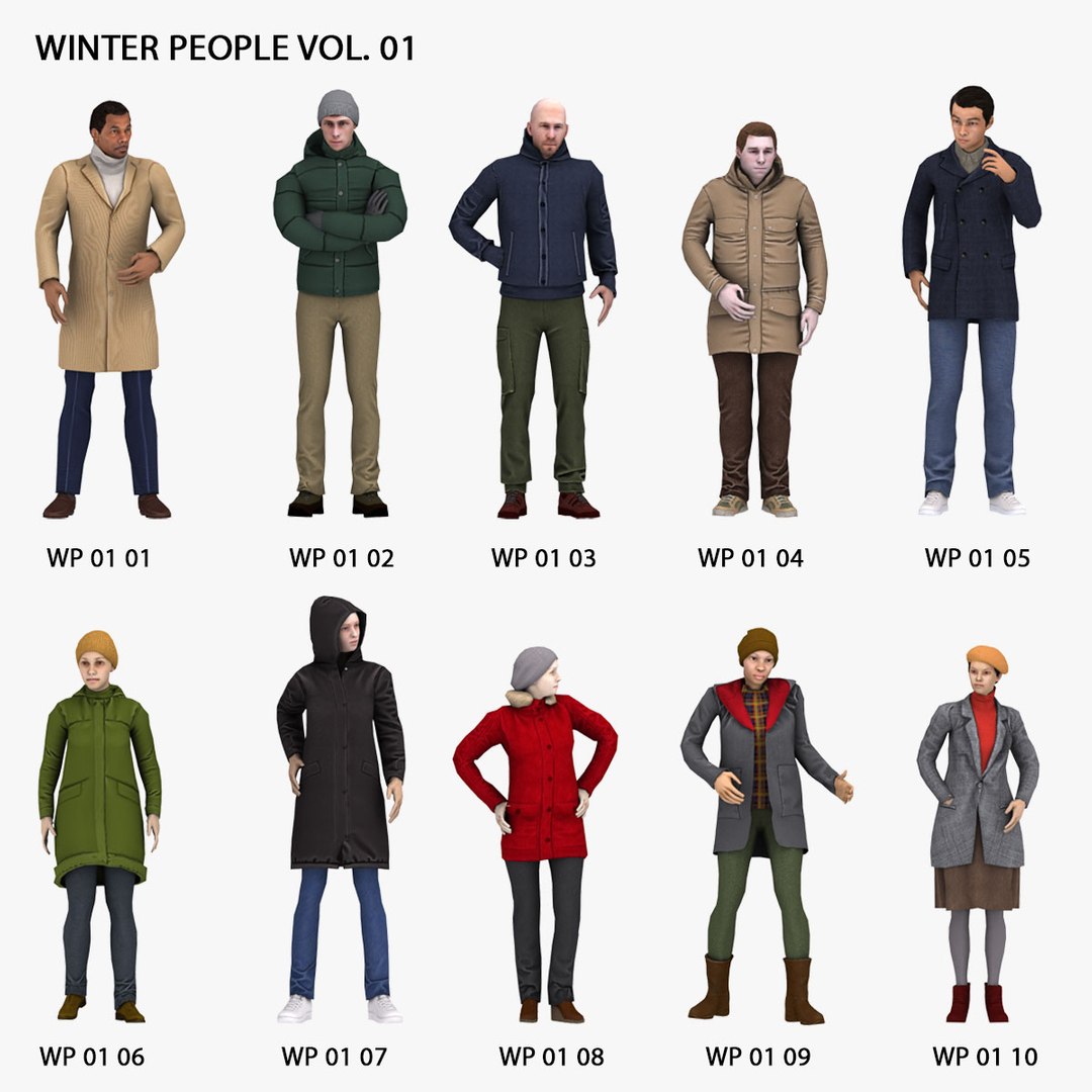 3D People: Winter People Vol. 01 3D Model - TurboSquid 1746881