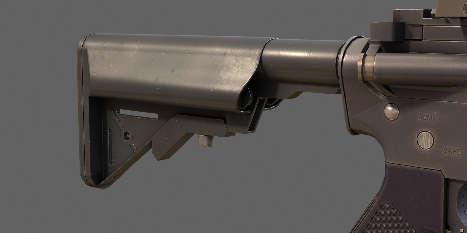 m4 rifle 3d model