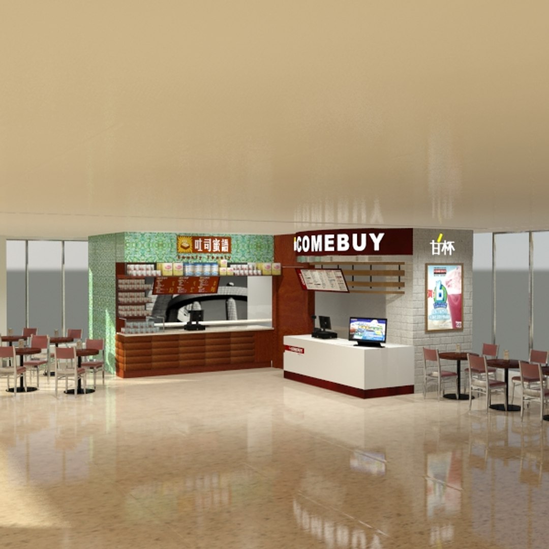 food restaurants 3d max