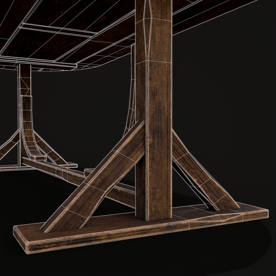 3D Rustic Medieval Wooden Tavern Table - TurboSquid 1930321