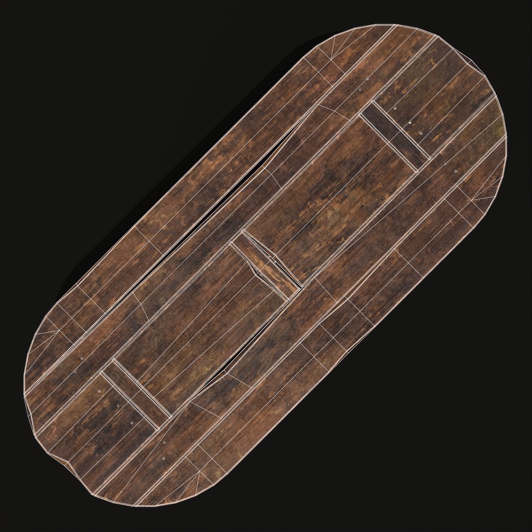 3D Rustic Medieval Wooden Tavern Table - TurboSquid 1930321