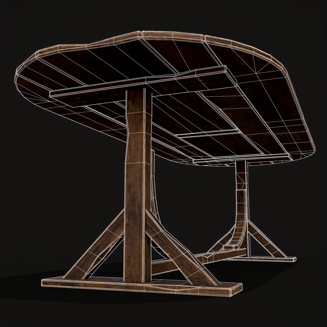 3D Rustic Medieval Wooden Tavern Table - TurboSquid 1930321