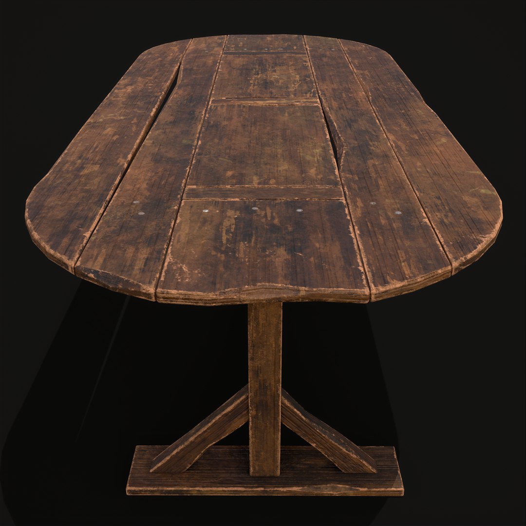 3D Rustic Medieval Wooden Tavern Table - TurboSquid 1930321