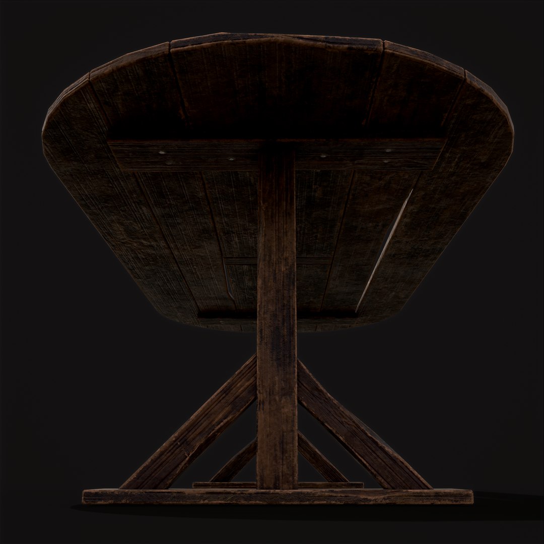 3D Rustic Medieval Wooden Tavern Table - TurboSquid 1930321