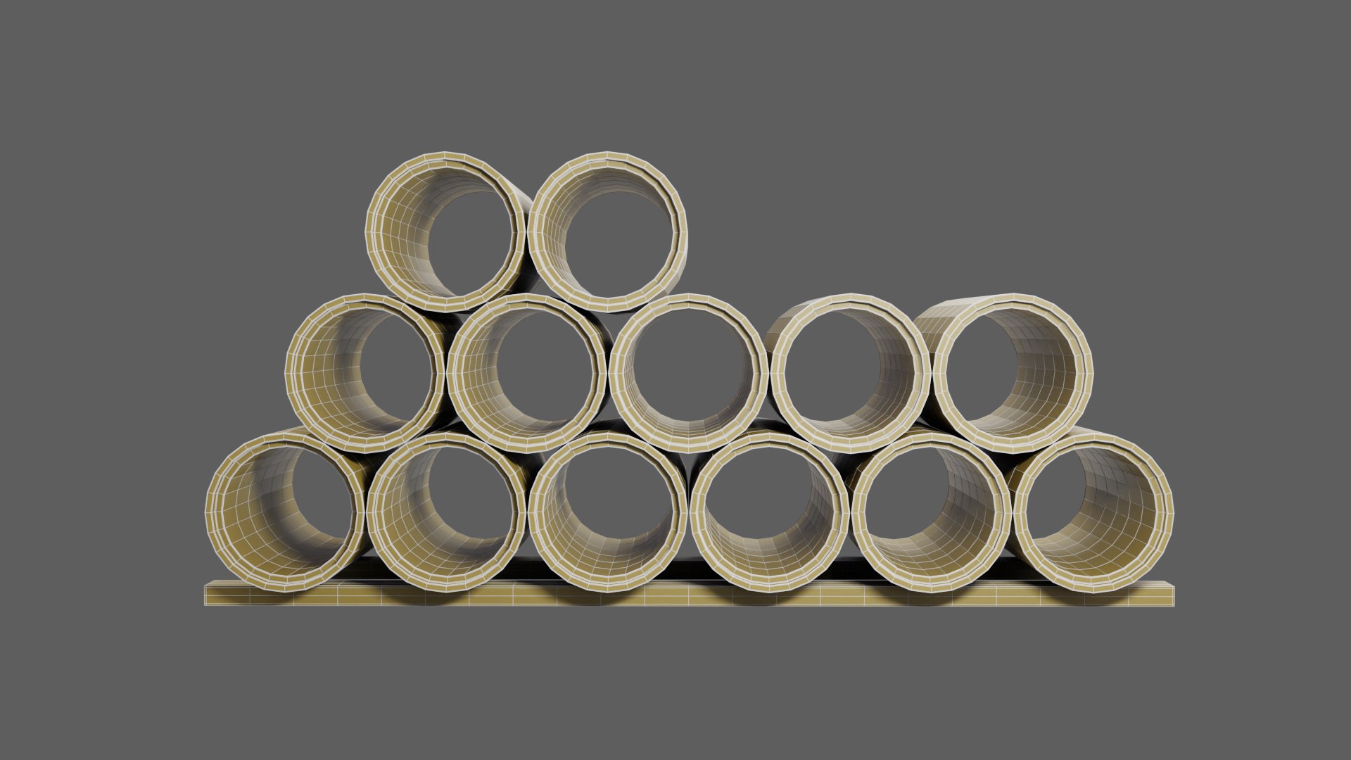 3D Model Concrete Pipes On Wood Planks - TurboSquid 2249333